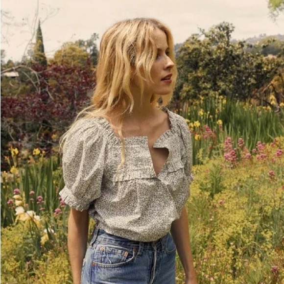 Doen | Tops | Den Doen Farley Top Cream Cottage Ivy Floral Xs | Poshmark